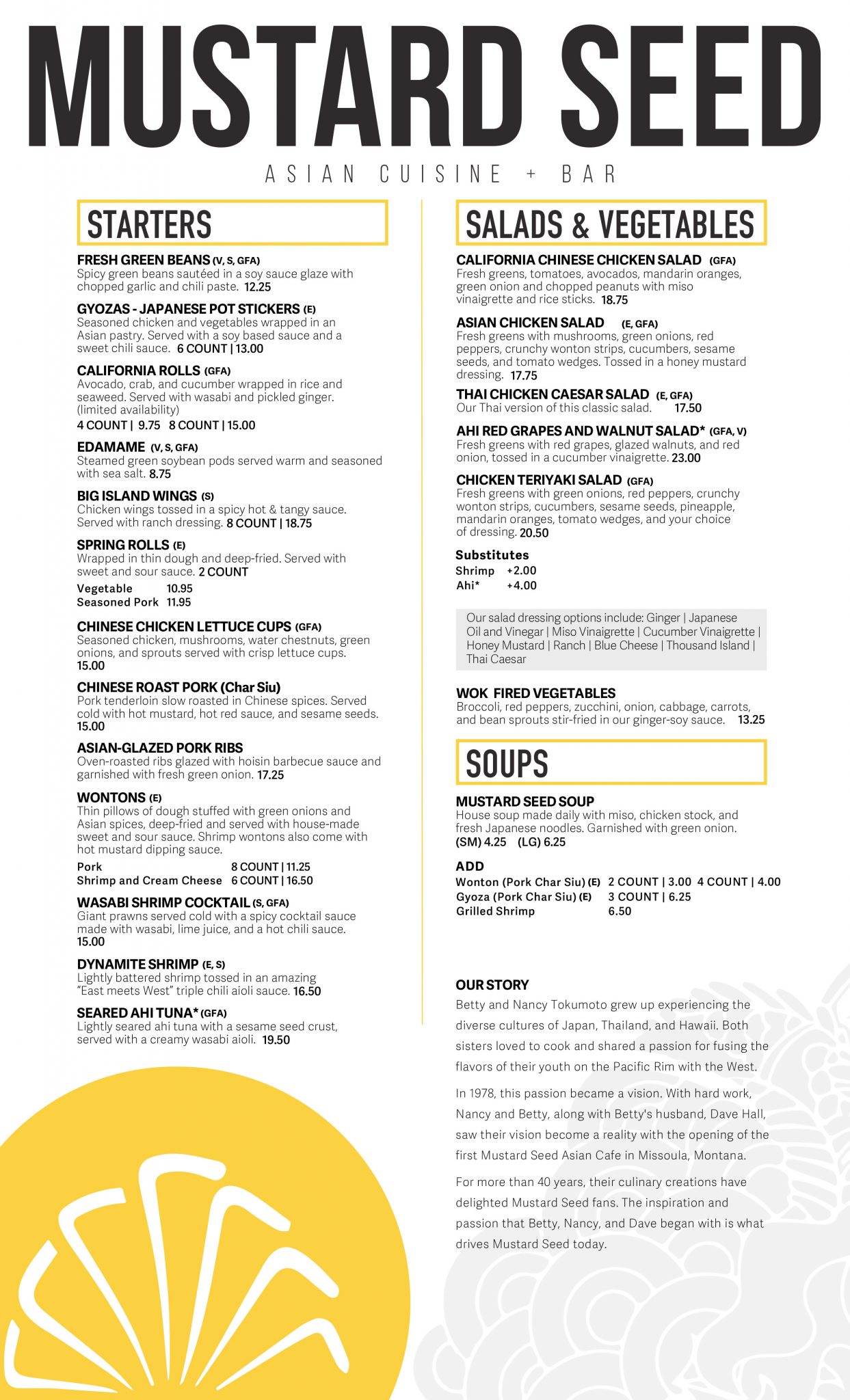 Mustard Seed – Food & Drink Menus - Mustard Seed