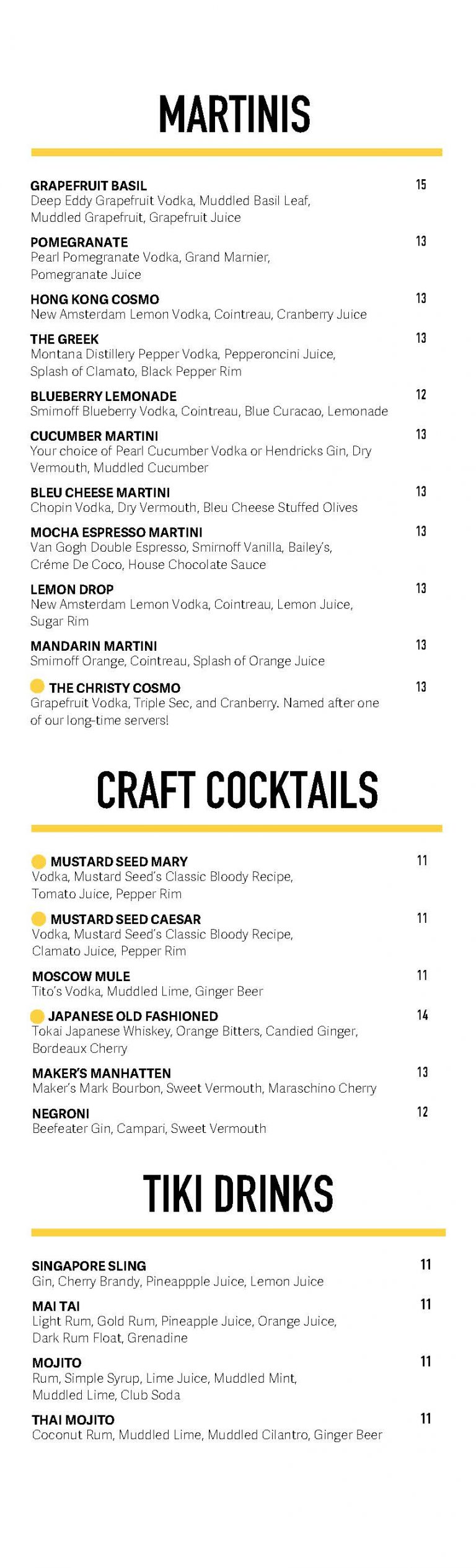 Mustard Seed – Food & Drink Menus - Mustard Seed