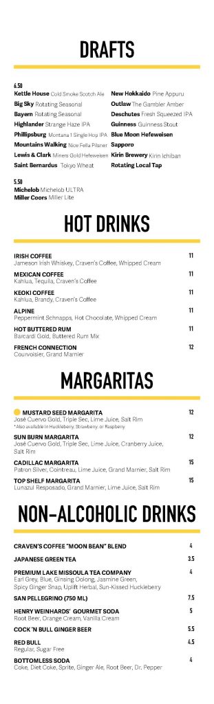 Mustard Seed – Food & Drink Menus - Mustard Seed