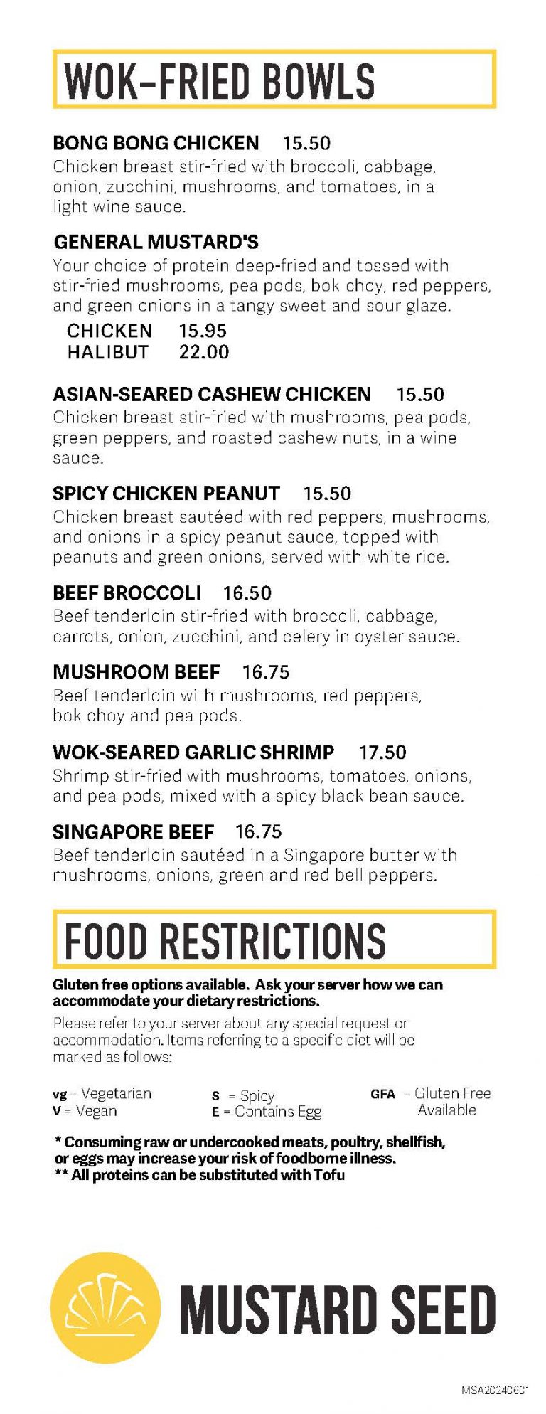 Mustard Seed – Food & Drink Menus - Mustard Seed