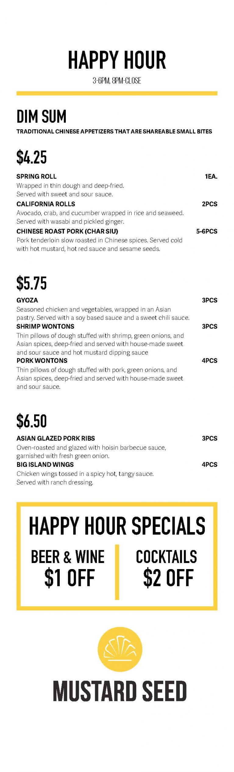 Mustard Seed – Food & Drink Menus - Mustard Seed