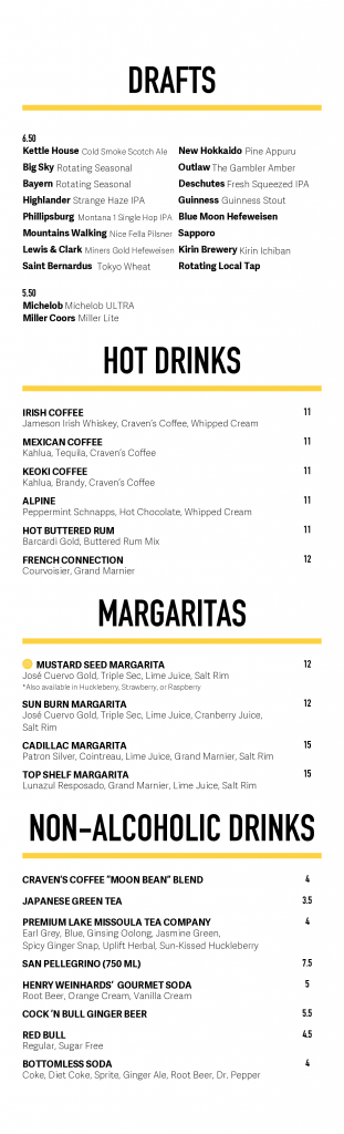 Mustard Seed – Food & Drink Menus - Mustard Seed