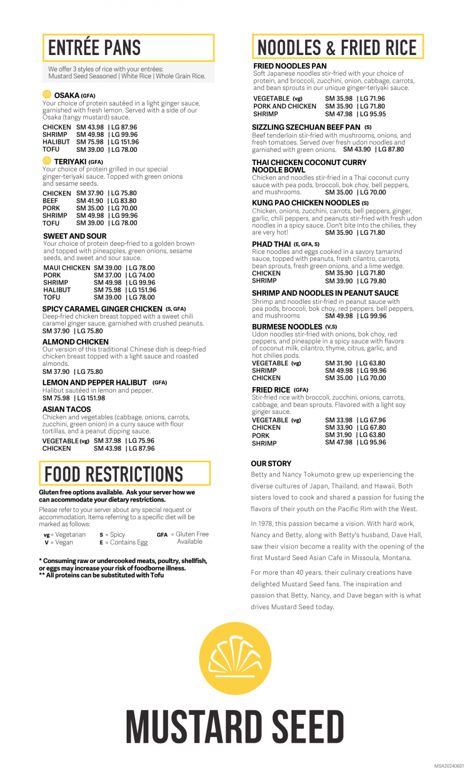 Mustard Seed – Food & Drink Menus - Mustard Seed